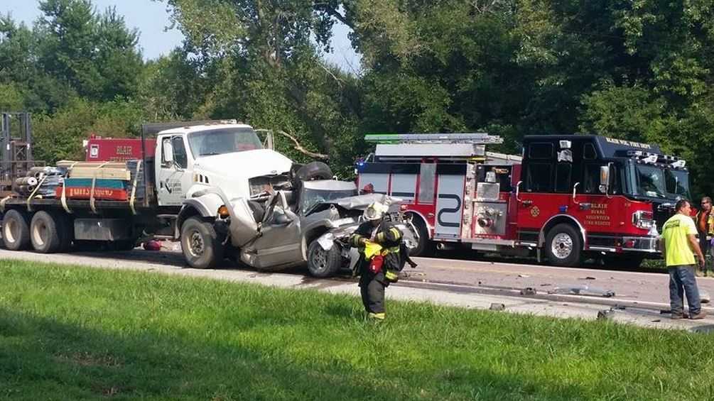Car crash closes Highway 30 Wednesday afternoon
