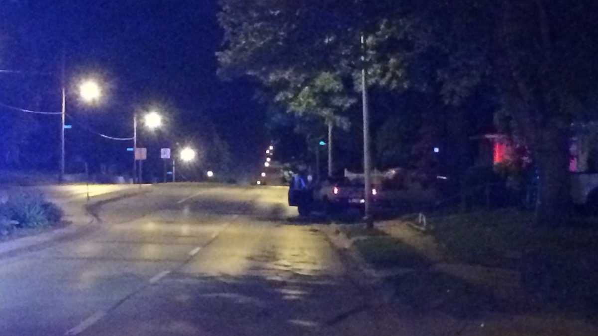 Man hospitalized after pickup hits fence