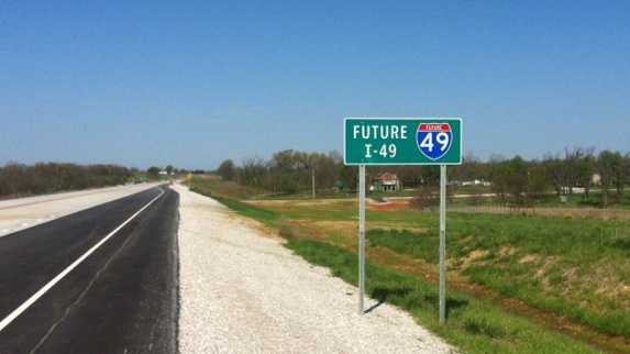 I-540 becomes Interstate 49