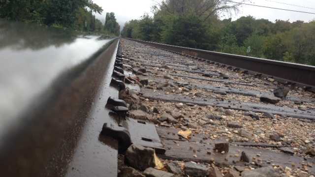 Train derails from washed-out railroad track