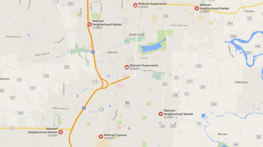 Google business listing shows many Walmarts being "closed"