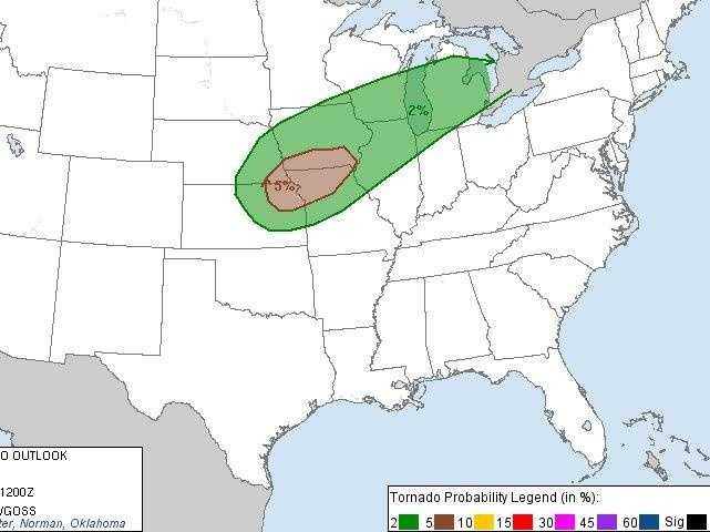 Maps: Today's Severe Weather Probabilities