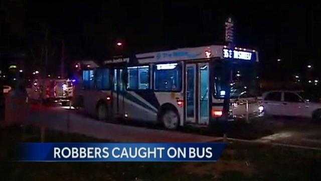 Armed robbers caught on bus