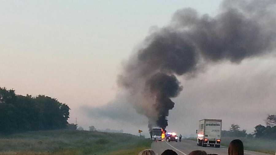 Pittsburg State charter bus catches fire on way to KC area