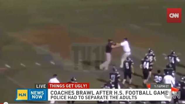 Watch: High school coaches brawl at football game