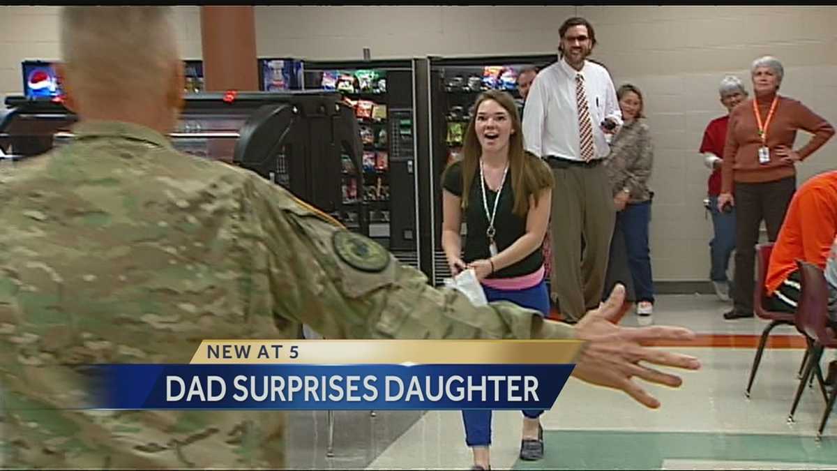 Returning Soldier Surprises Daughter At Platte County High School