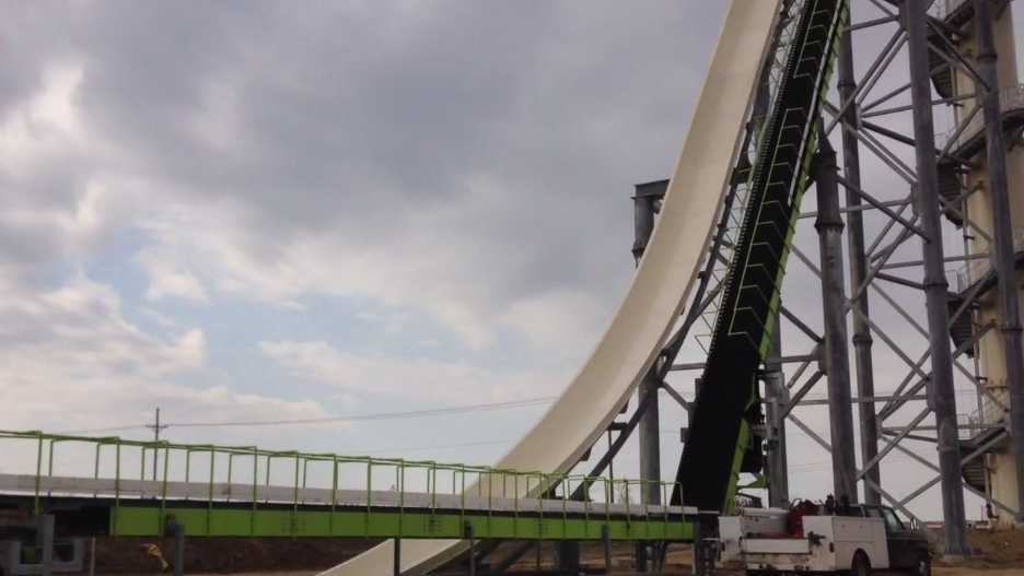 Images: World's tallest water slide under construction at Schlitterbahn