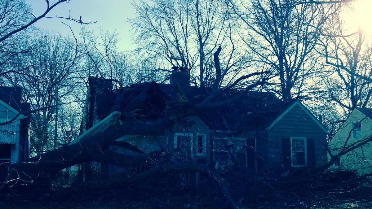 Images: Tree smashes into house on Ward Parkway Plaza