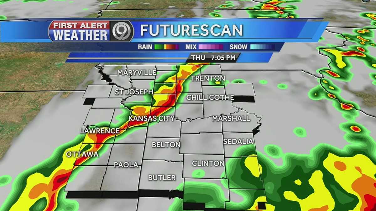 Thursday timeline for stormy weather