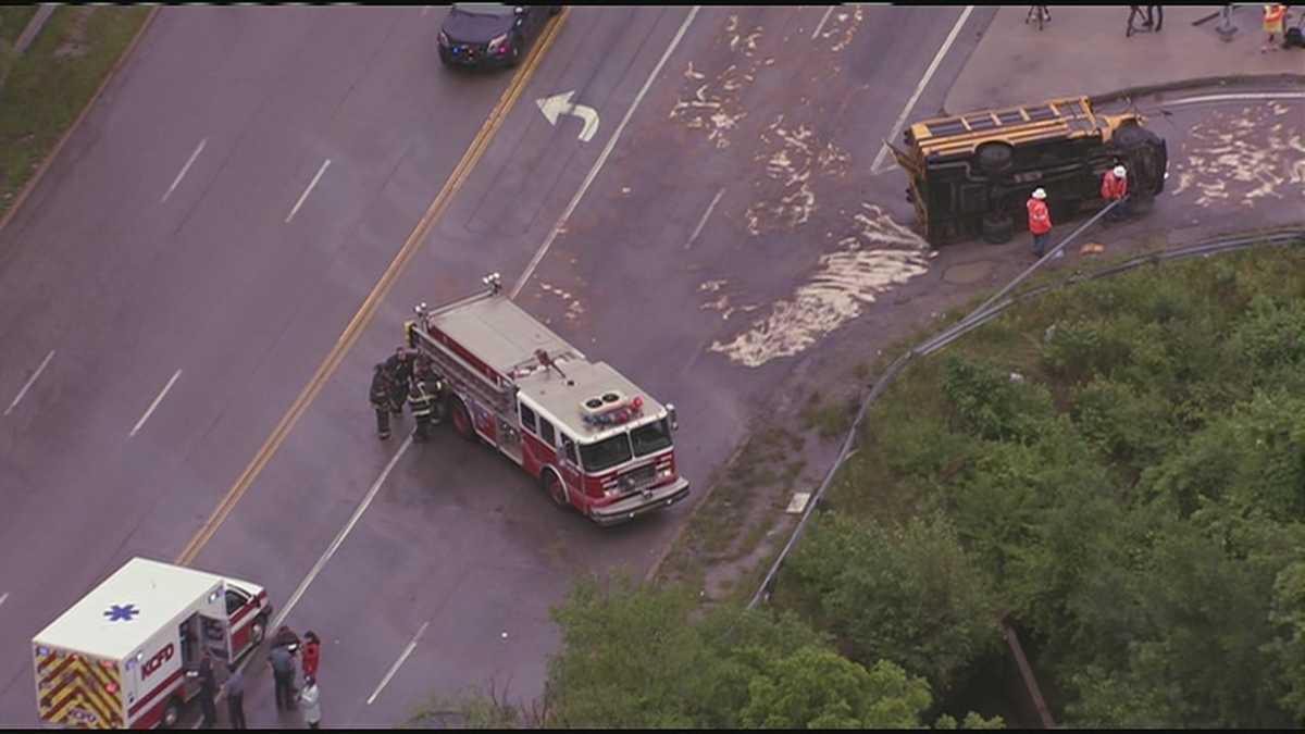 Images: School bus crash at Raytown Road and Blue Ridge Cutoff