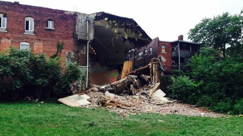 Images: Building partially collapses in northeast KC