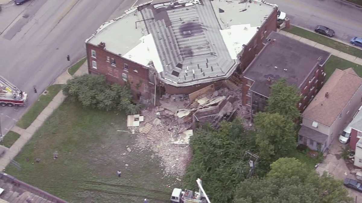Images: Building partially collapses in northeast KC