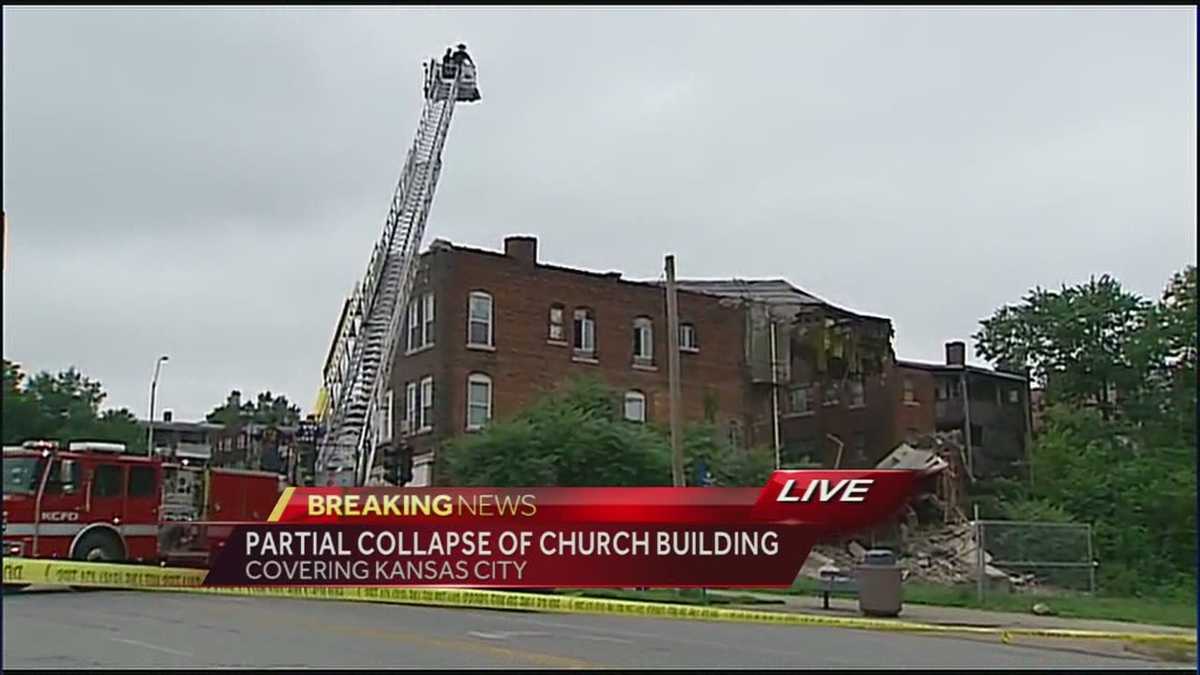 Images: Building partially collapses in northeast KC