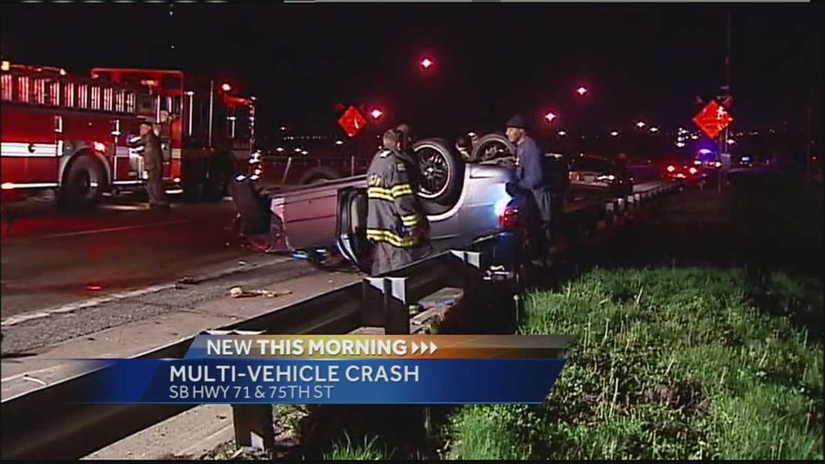 Police investigate 5-car overnight crash on U.S. Highway 71