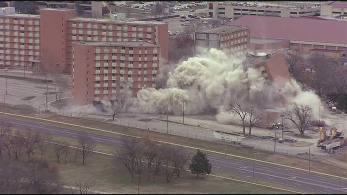 See images of McCollum Hall implosion