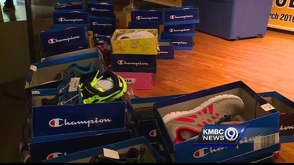 Christian Colon delivers shoes to KC schoolkids