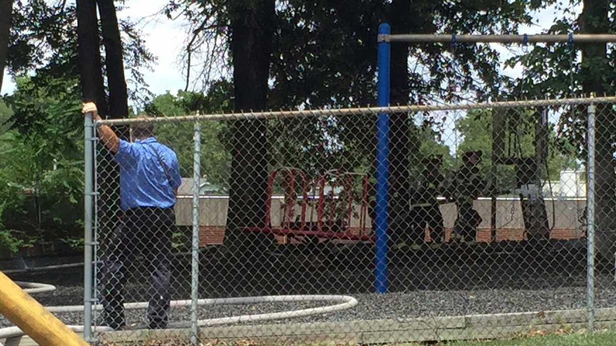 Playground equipment outside KC child center damaged by fire