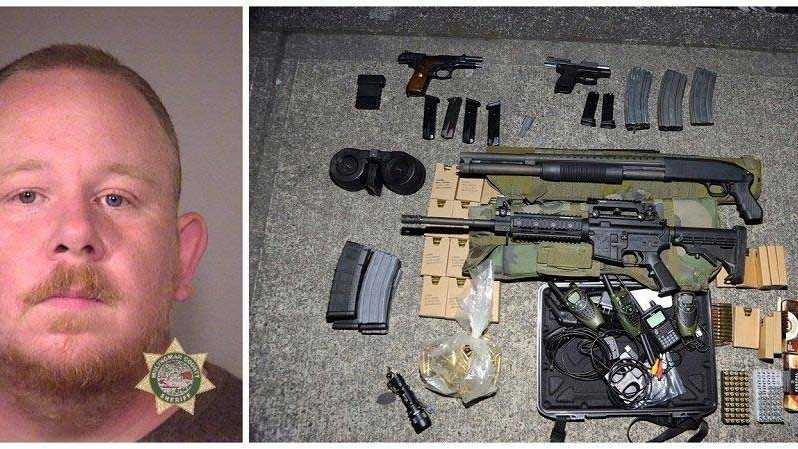 Weapons seized after man arrested outside Portland police station