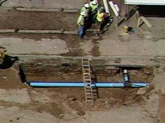 Photos: Broken water line causes school closure