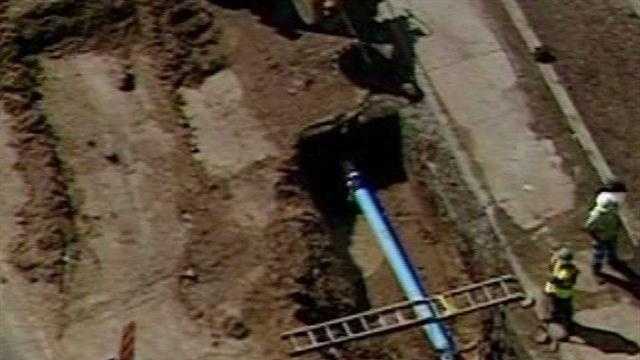 Photos: Broken water line causes school closure