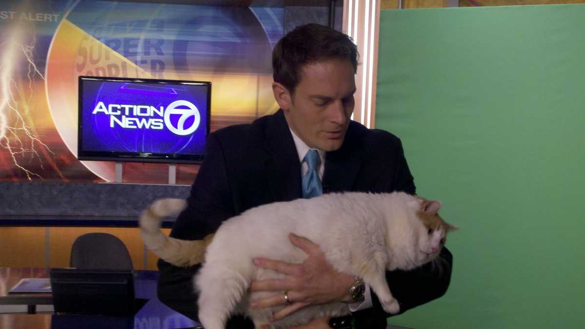 Mr. Meow visits Action 7 News