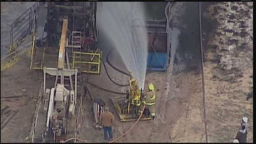 Photos: Oil rig catches fire in Northern NM