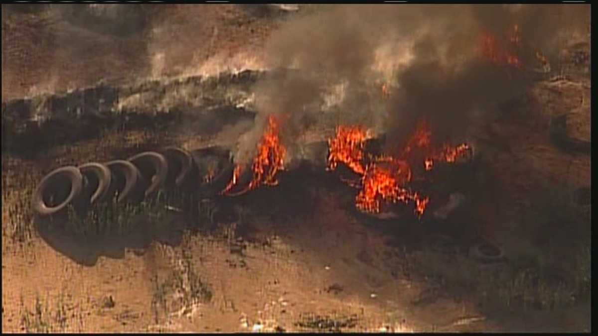 PHOTOS: Tire fire burns west of ABQ