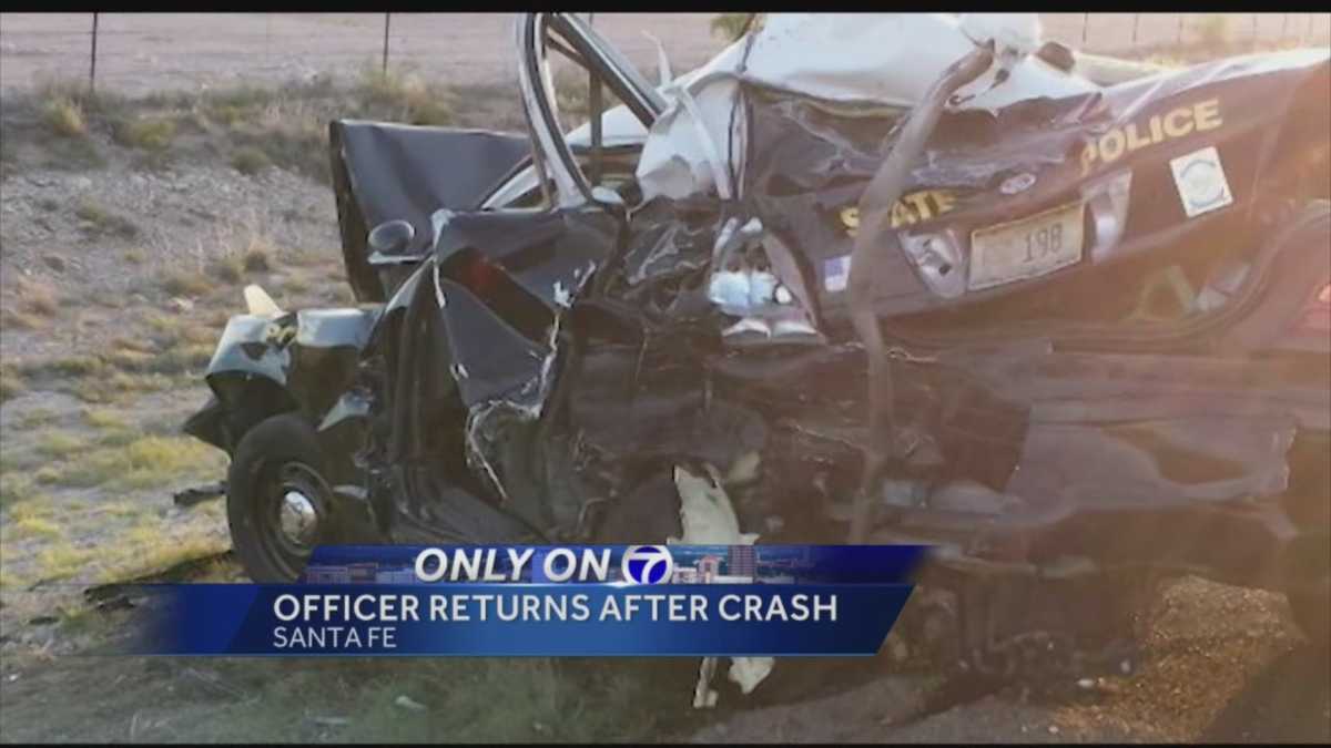Cop nearly killed in DWI crash returns to force