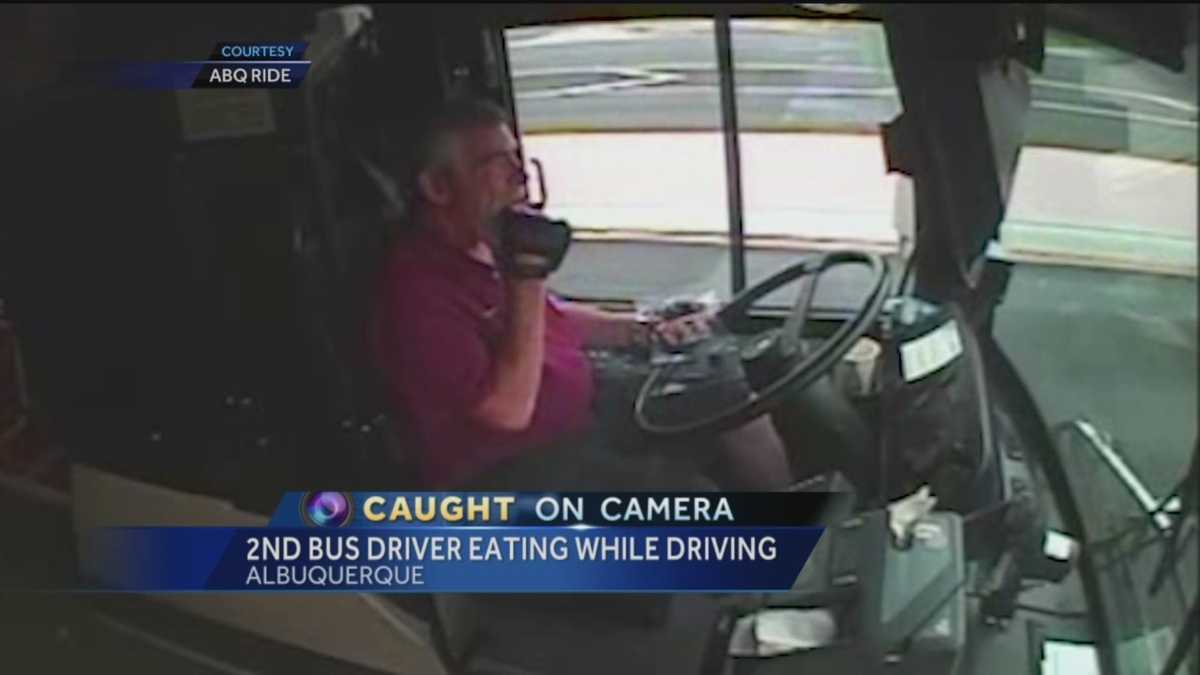 Bus driver caught eating, driving during route
