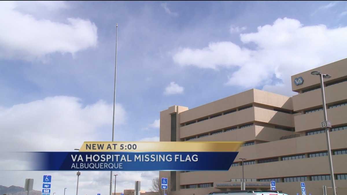 Flag pole outside Albuquerque VA Hospital barren