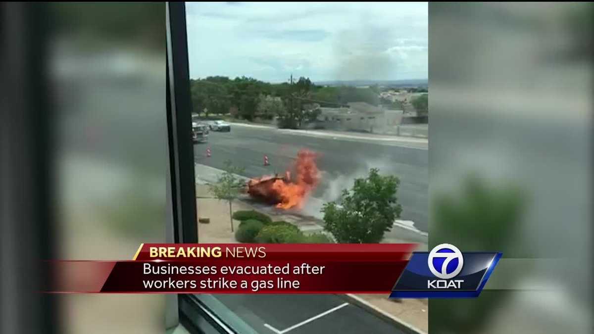 Cell phone video shows dramatic gas line fire