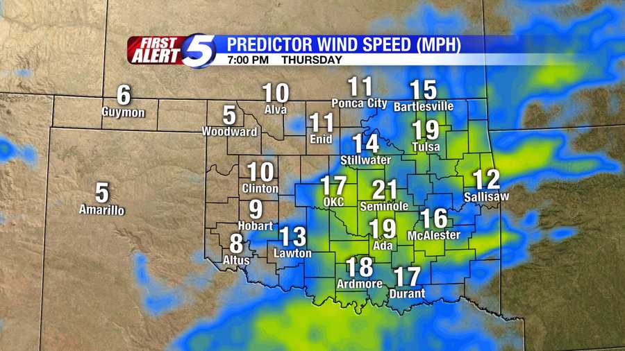 Hour-by-hour Oklahoma wind speed slideshow (Nov. 8)