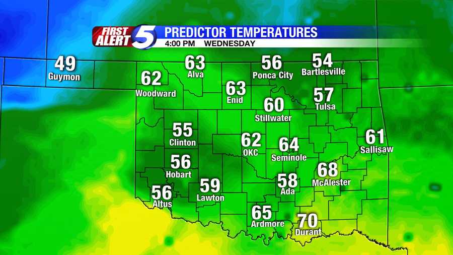 How cold will it get? Oklahoma Wed. temperature slideshow