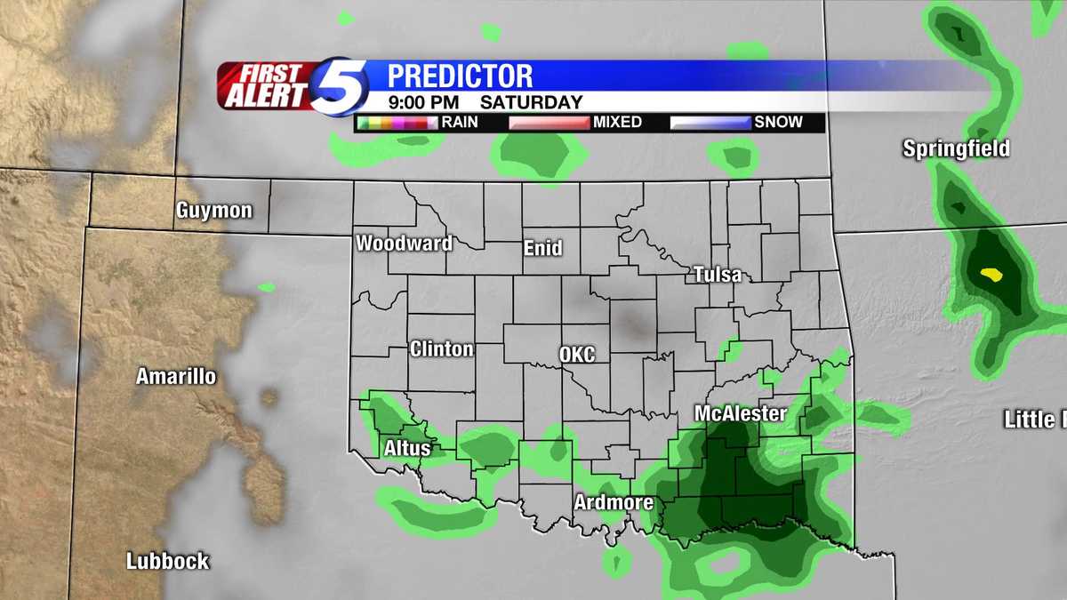 Hour-by-hour Oklahoma weather slideshow