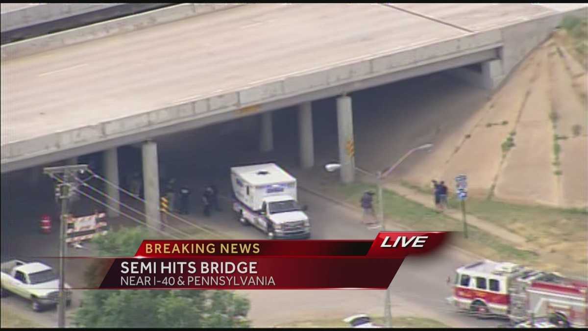Semi hits bridge near Penn, I-40