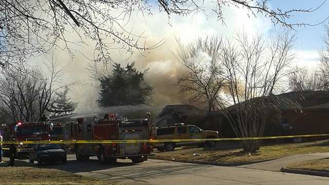 Nearby homes evacuated by large house fire in Norman