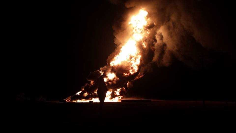 Fire at Woodward disposal well burning following several explosions