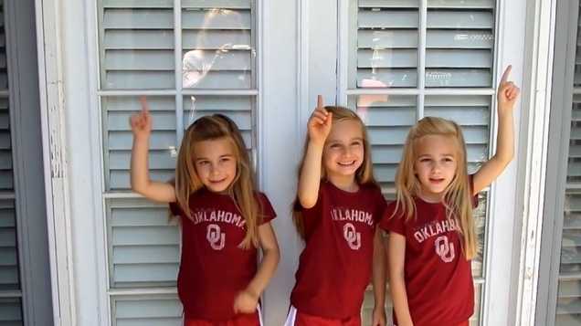 VIDEO: Triplets sing Boomer Sooner