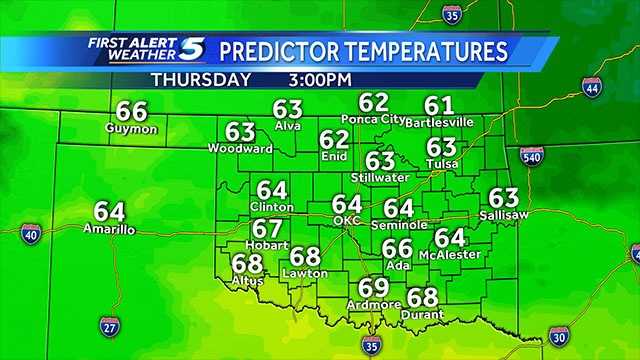 Hour-by-hour temperatures Nov. 6
