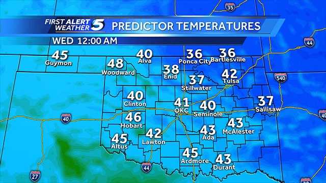 Hour-by-hour temperatures Feb. 3