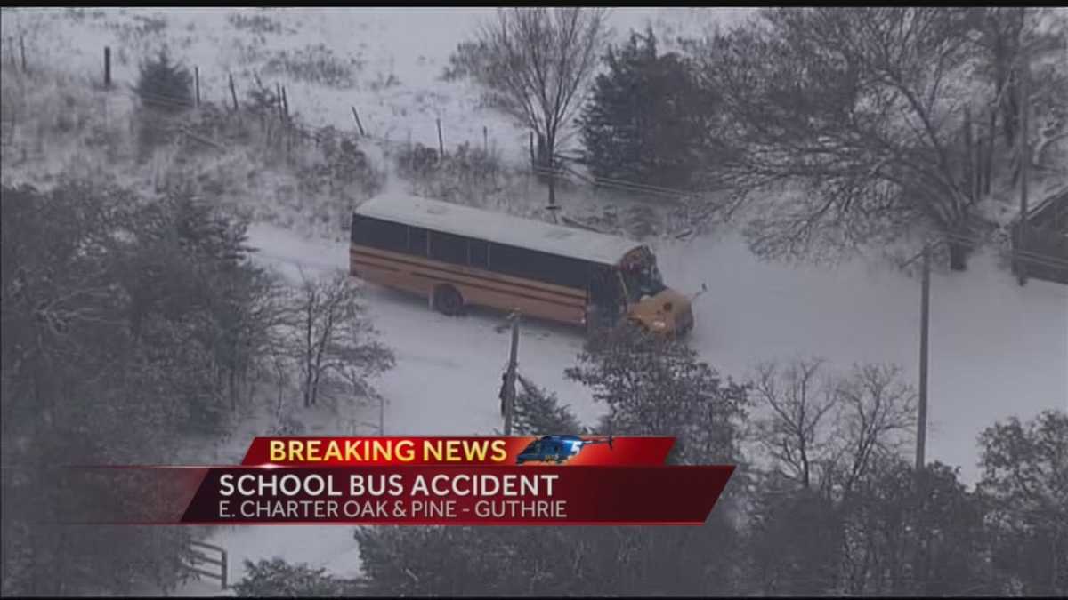 School bus with children swerved off road into ditch, no one injured