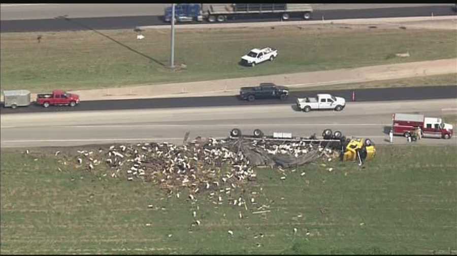 Gallery: Bees on the loose after truck crashes on I-35