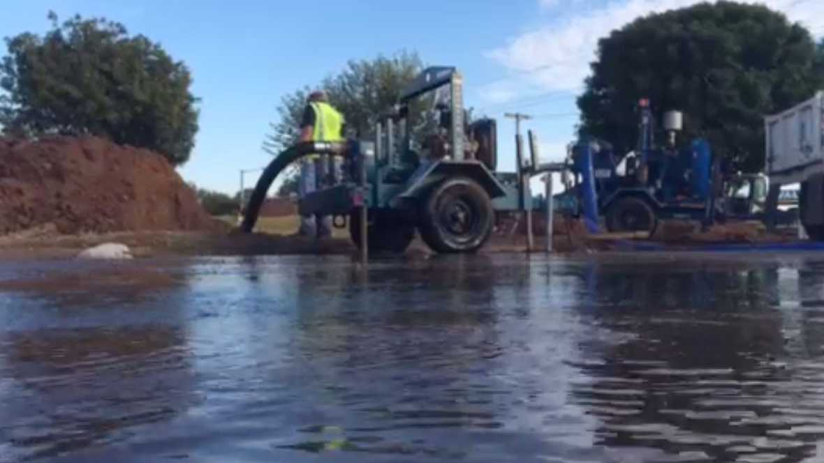 Crews fix water main break near 10th and Penn