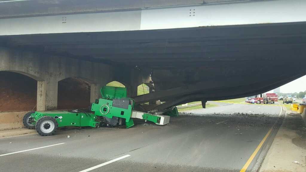 IMAGES: May Avenue bridge over NW Expressway collapses