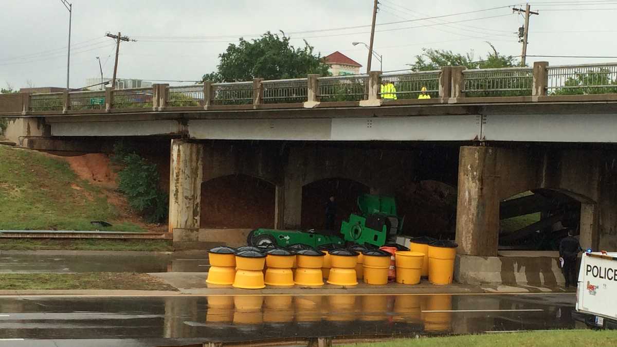 IMAGES: May Avenue bridge over NW Expressway collapses