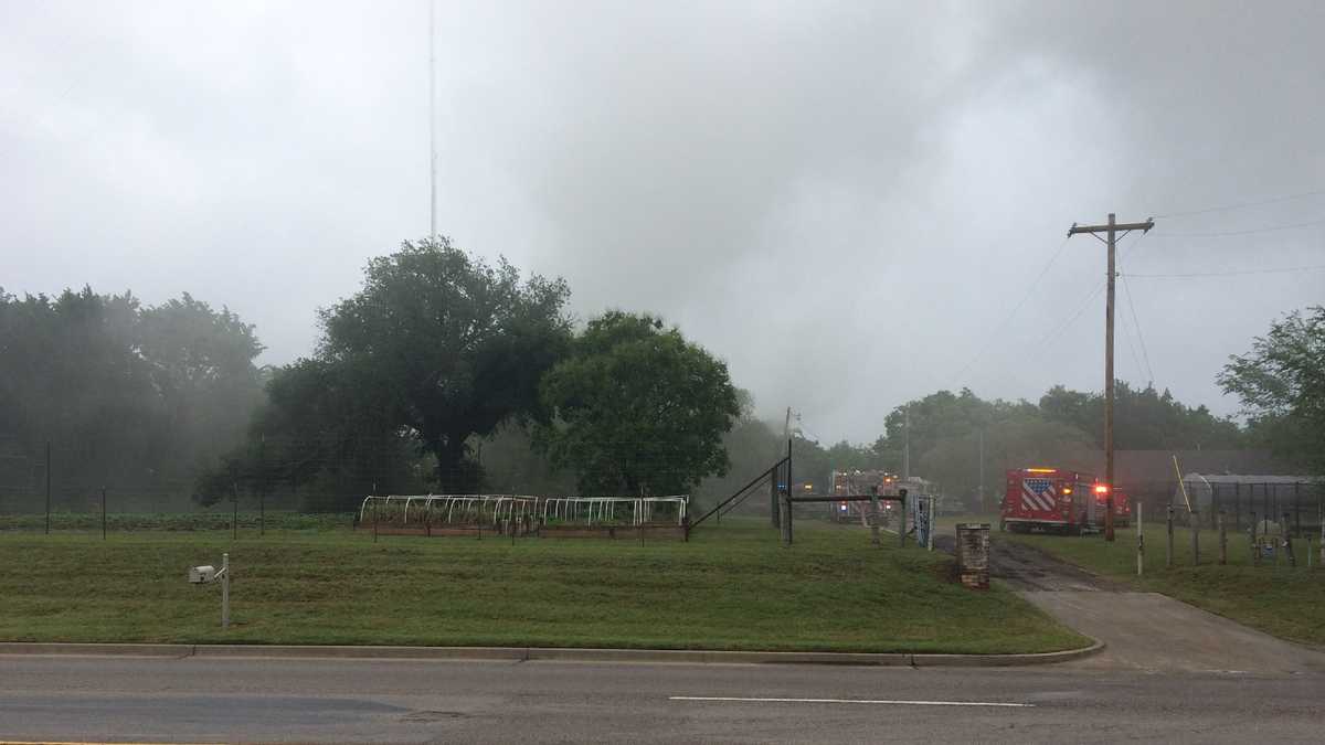 Firefighters battle fire at 'rock structure' in northeast Oklahoma City