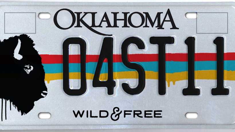 New Oklahoma bison license plates