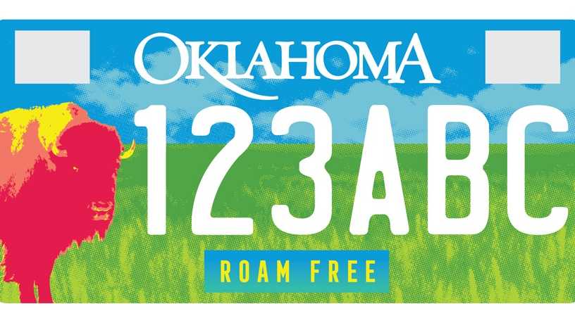 New Oklahoma bison license plates