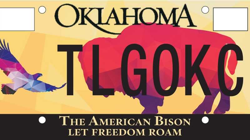 New Oklahoma bison license plates