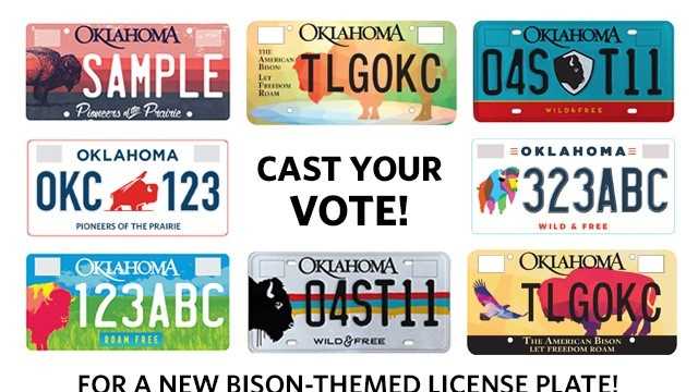 New Oklahoma bison license plates